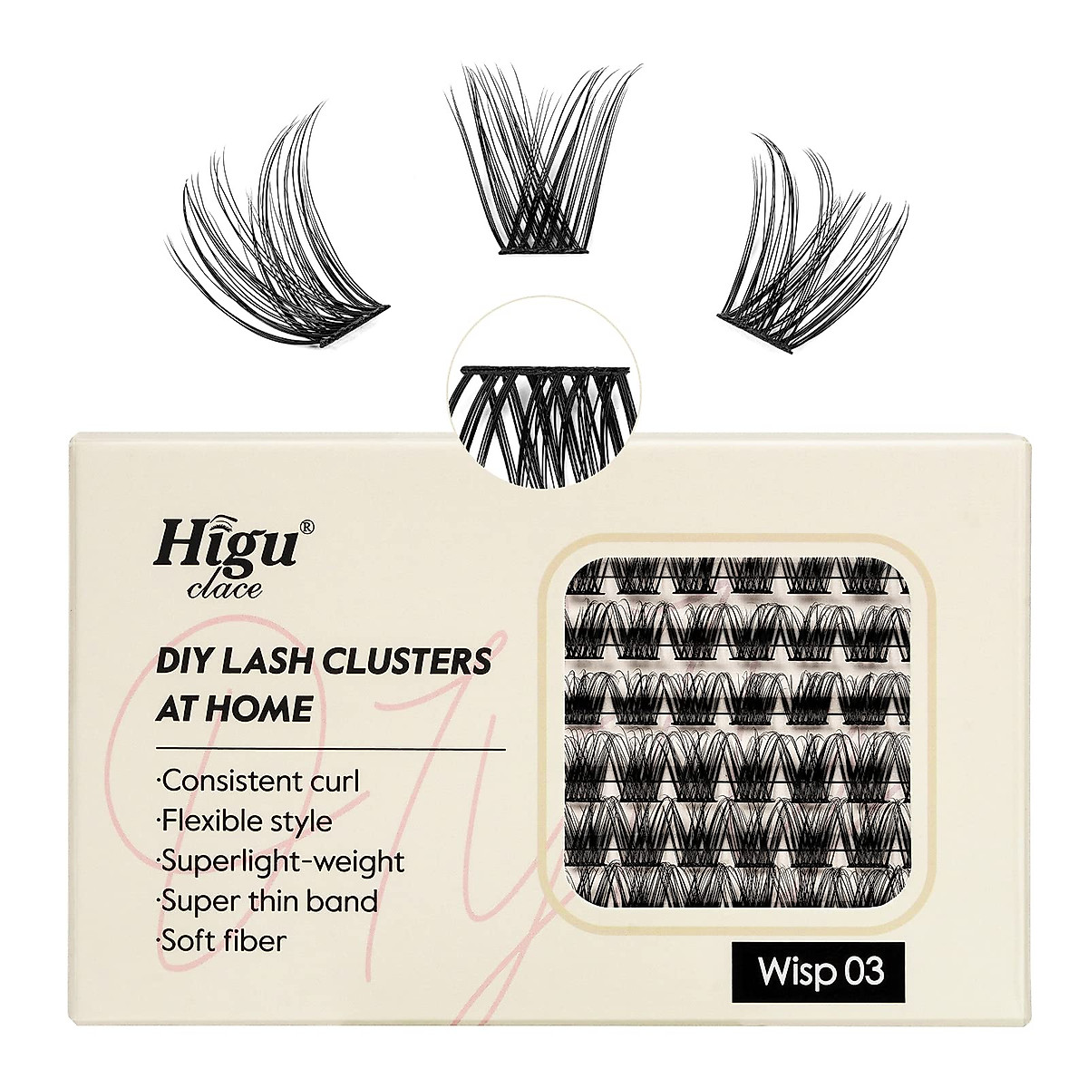 Lash Clusters DIY Eyelash Extension 72 pcs D Curl Cluster Lashes Individual Lashes Cluster Lashes Wisps Reusable Eyelash Segments Professional Makeup for Self-application (Wisp 03 mix 10-16mm)