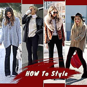 FULLSOFT Fleece Lined Leggings Women-Winter Flare Leggings Tummy Control High Waisted Winter Warm Soft Yoga Pants(Black,Small)