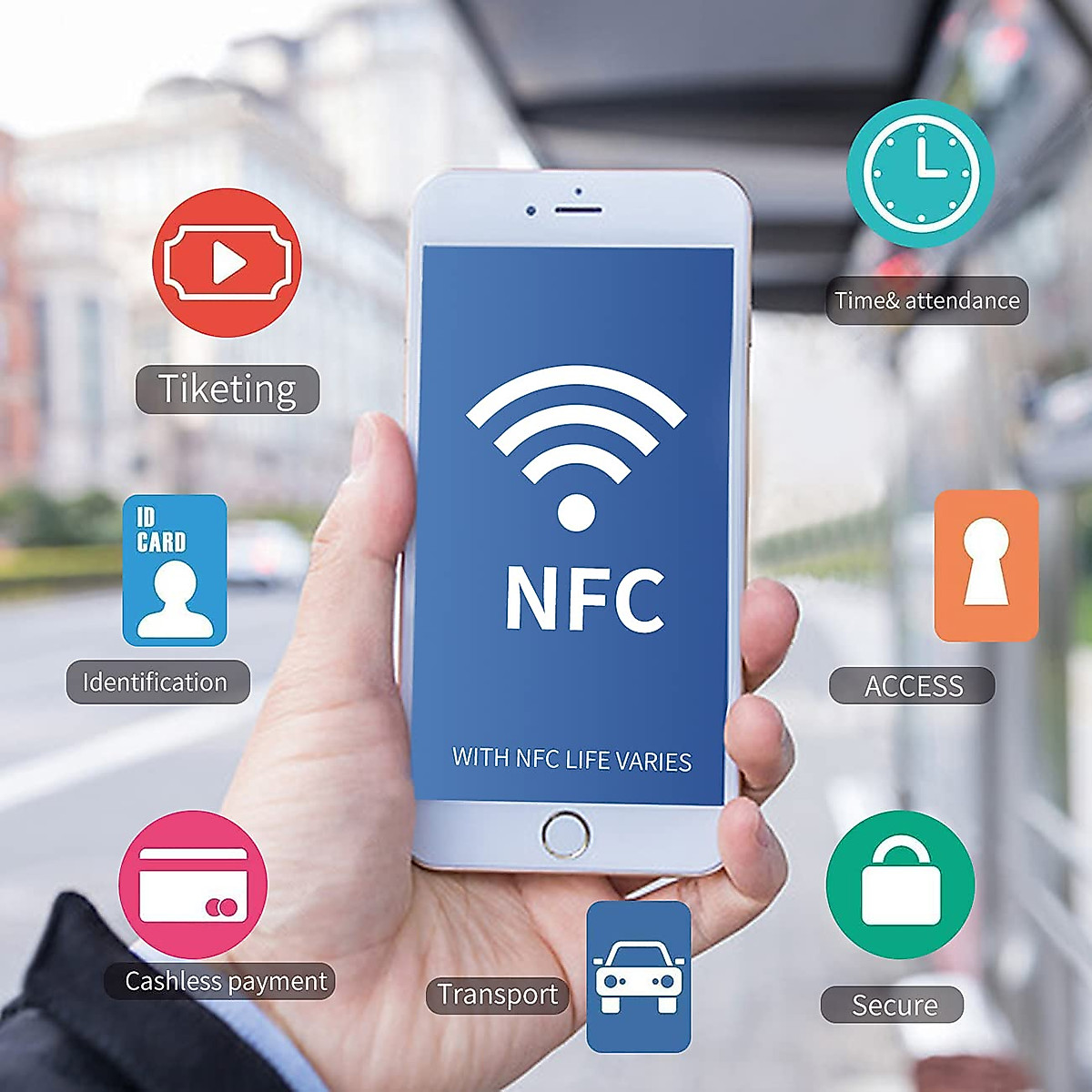 50pcs NFC Cards NFC Tags Ntag 215 NFC chip NFC 215 tag rewritable NFC Coin Cards，Compatible with Tagmo and NFC Enabled Mobile Phones and Devices, Round (25 mm/ 1 Inch)