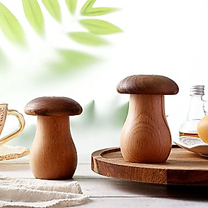 Norme 2 Pcs Toothpick Holder Dispenser with 400 Pcs Bamboo Toothpicks Wooden Toothpick Dispenser Container Cute Decorative Mushroom Tooth Pick Holders for Kitchen Restaurant Home