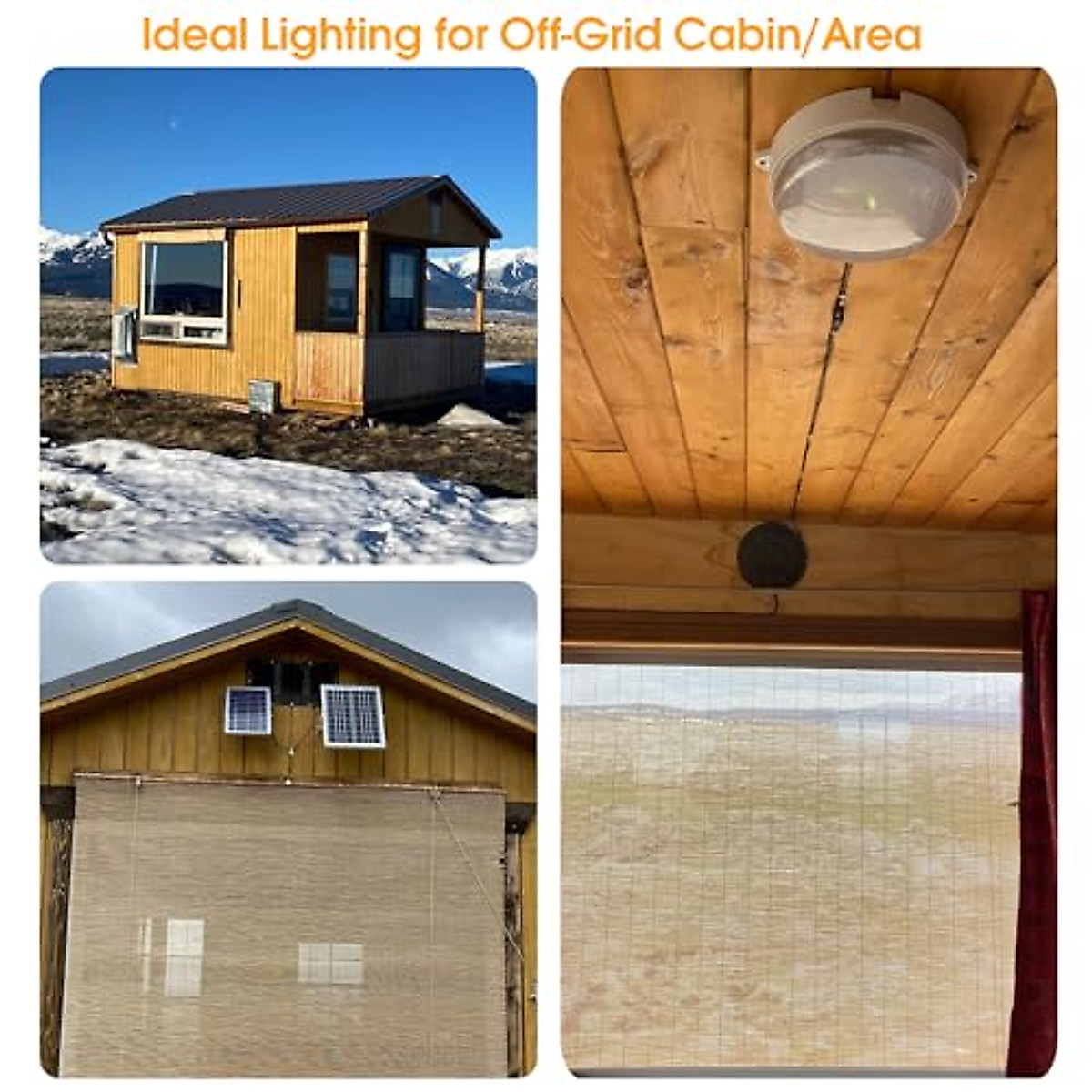 SunBonar Solar Lights Indoor Home Intelligent Solar Ceiling Light with Remote, Cool White/Warm White 1000Lumen Outdoor Solar Shed Light with ON/Off Switch for Barn, Porch, Patio, Carpot, Chicken Coop