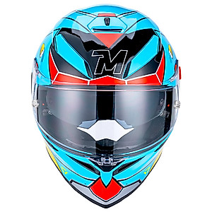 Myamis K5 Motorcycle Helmets Adult Full Face Men Womens Helmet DOT Certified (Blue Challenger, M)