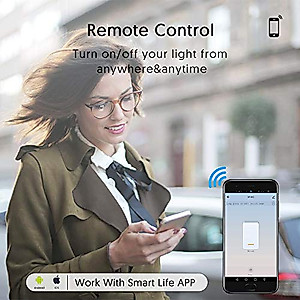 Smart Switch Smart Life Switch 2 Gang 2.4Ghz WiFi Smart Light Switch Compatible with Alexa and Google Assistant Touch Vibration Needs Neutral Wire