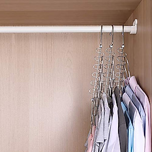 GEFTOL Metal Space Saving Hangers 12 Slots New Version Hanger Magic Cascading Hanger Closet Wardrobe Clothes Organizer(4 Pack)