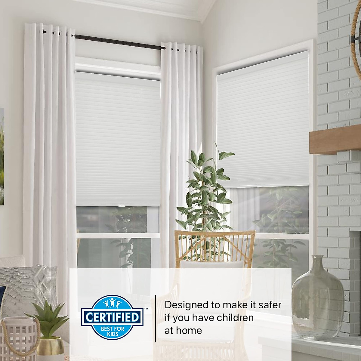 Chicology Cordless Cellular Shades, Blackout Window Blind, Evening Mist (Blackout) - 38"W X 48"H