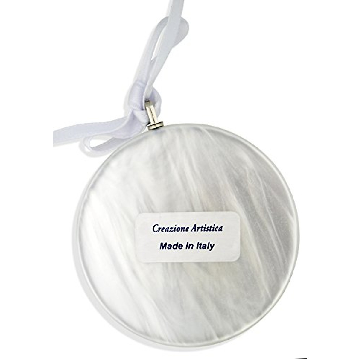 Silver-Plated Guardian Angel Crib Medal by Venerare (White)