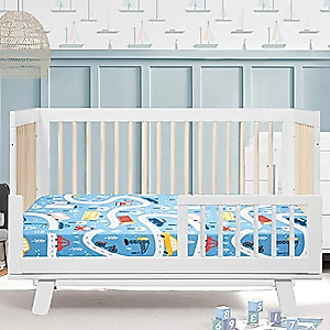 Cloele Fitted Crib Sheet - Baby Nursery Sheet 100% Polyester 2 Pack Cozy Bed Sheet Set for Standard Crib and Toddler Mattresses - Cartoon Car Nursery Bed Sheet Infant Baby Toddler Sheet for Baby