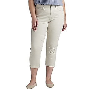 Jag Jeans womens Plus Size Cecilia Mid Rise Capri Pants, Stone, 14 Plus