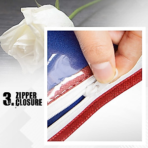 Anley Vinyl Memorial Flag Display Bag with Zipper - Easy Storage and Lightweight - American Veteran USA 5' x9.5' Folded Flags Plastic Bags