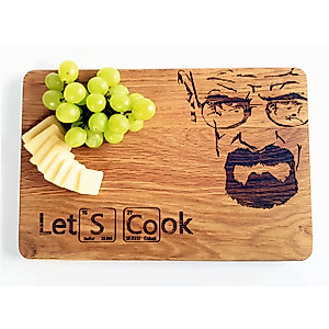 Algis Crafts | LET'S COOK - Cutting Board | 12x8" Oak Wood Chopping Board | Wedding, Anniversary, Housewarming Gift, First Home Gift | Handmade Birthday Gift | Laser Engraved Cutting Board