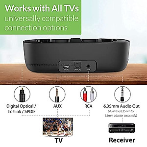 Avantree Ensemble & AS50, Bundle - Wireless Headphones (Set of 2) for TV Watching w/Bluetooth 5.0 Transmitter & Charging Dock (Optical AUX RCA), Over Ear Headset for Seniors, 35 Hrs Audio Playtime