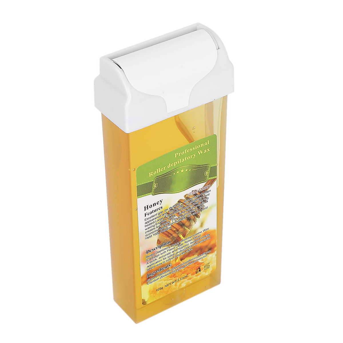 Roll-On Wax Cartridge for Hair Removal 100g Roller Depilatory Wax for Body Legs Arms Armpit Hair Removal Professional or Home Uses(Honey)