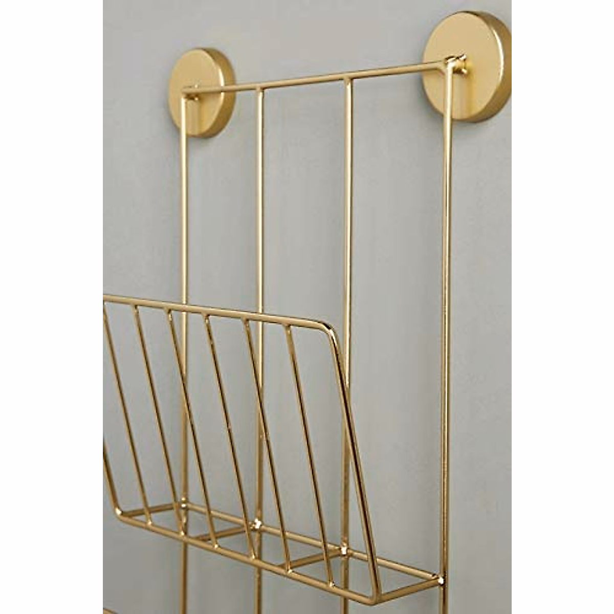 EYHLKM Simple Thread Feeling Nordic Wrought Iron Living Room Wall Storage Rack Easy Storage Wall Bookshelf Books and Newspapers Magazin