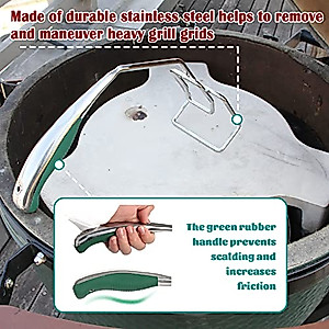 Mydracas Heavy Duty Plate Setter Lifter, BBQ Heat Deflector Tools Pizza Stone Plate Setter, Big Green Egg Heat Deflector, Perfect for BBQ Accessories BBQ Tools and Kamado Joe