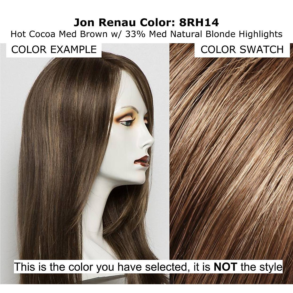 Bundle - 4 items: Evan Wig by Jon Renau, Christy's Wigs Q & A Booklet, BeautiMark Synthetic Shampoo & Wide Tooth Comb - Color: 8RH14