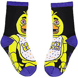 Bioworld Five Nights at Freddy's Kids Freddy and Chico Character Crew Socks 2 Pair (10-4)