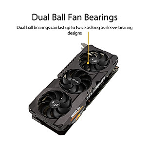 ASUS TUF Gaming NVIDIA GeForce RTX 3070 V2 OC Edition Graphics Card (PCIe 4.0, 8GB GDDR6, LHR, HDMI 2.1, DisplayPort 1.4a, Dual Ball Fan Bearings, Military-Grade Certification, GPU Tweak II)
