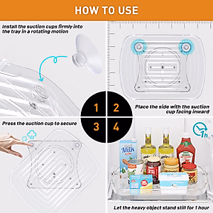 SPACEKEEPER Lazy Susan Turntable Organizer for Fridge Organization and Storage, Rectangle Turntable Lazy Susan Spice Rack for Cabinet Pantry Countertop Fridge Organizers, 2 Pack
