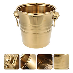 BESTonZON Insulated Ice Bucket 1pc Ice Bucket Water Bucket Terrarium Metal Drink Tub Wine Chillers for Bottles Wine Drink Tub Bottles Iced Bucket Stainless Steel with Cover Galvanized Bucket