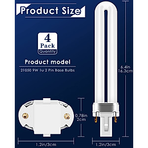 PACETAP 9W Bulbs 21050 Replacement for DynaTrap Models DT3009, DT3019 and DT3039, U Shape Replacement Bulbs Light for DynaTrap (4 Pack)