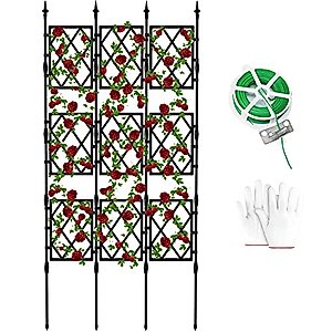 MYard 2023 Newest Garden Trellis for Climbing Plants Outdoor, 6.5FT Tall Plant Trellis Frame for Potted Plants, Rustproof Plant Support Climbing Trellis for Flowers Vine Vegetable Indoor Outdoor
