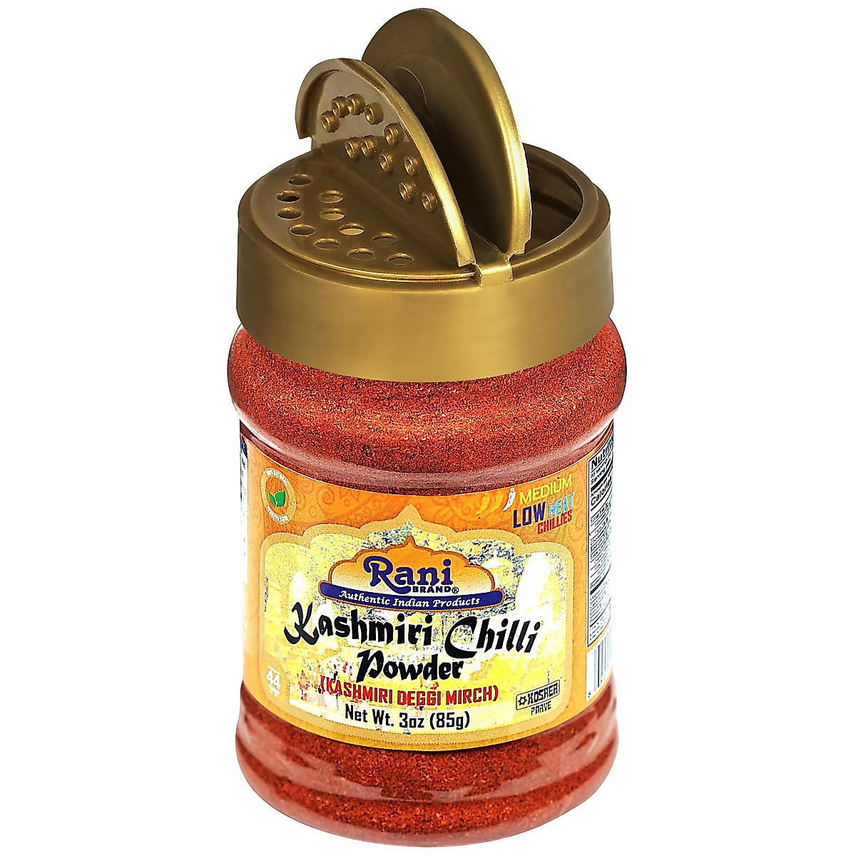 Rani Kashmiri Chilli Powder (Deggi Mirch, Low Heat) Ground Indian Spice 85g PET Jar ~ All Natural | Salt-Free | Vegan | Kosher | Gluten Friendly | Perfect for Deviled Eggs & Other Low Heat Dishes