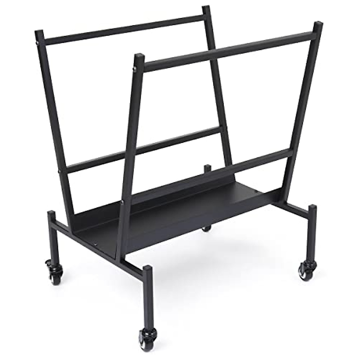 Displays2go Print Art Rack, (50) 24" x 36" Protectors, Mobile Design w/Locking Wheels - Black (ADRACK1)