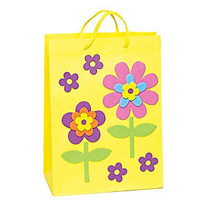 Baker Ross EK342 Self Adhesive Flower Garden Foam Stickers - Pack of 200, for Kids to Decorate Collage, Cards & Craft, 0.8cm-8.5cm, Assorted (EK342)