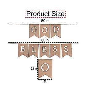 God Bless Burlap Banner - Religious Banner , First Communion Banner , Photo Decoration Props , Christening Banner , Party Photo Backdrop (God Bless Banner)
