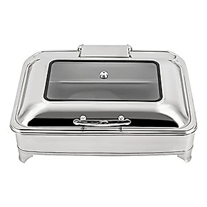 Single Pan Food Warmer, Food Warmers for Parties Buffets Electric, 9L Adjustable Temp Stainless Steel Buffet Server and Warming Tray