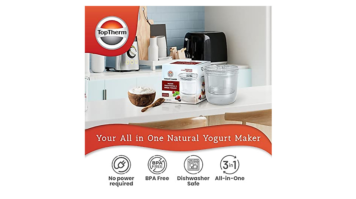 TopTherm Yogurt Maker - Homemade Probiotic & Greek Yogurt Kit
