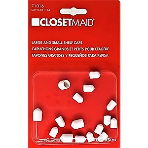 ClosetMaid 71016 Large and Small Closet Pole End Caps for Wire Shelving - pack of 14