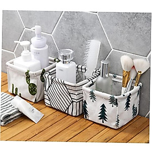 Zerodeko 2pcs Collapsible Storage Box Foldable Storage Bins Desk Organizer Storage Bins Foldable Canvas Storage Basket Storage Baskets Storage Organizer Cotton Basket Stationery