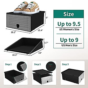 YITAHOME Shoe Storage Box, Set of 10 Shoe Storage Organizers Stackable Shoe Storage Box Rack Containers Drawers