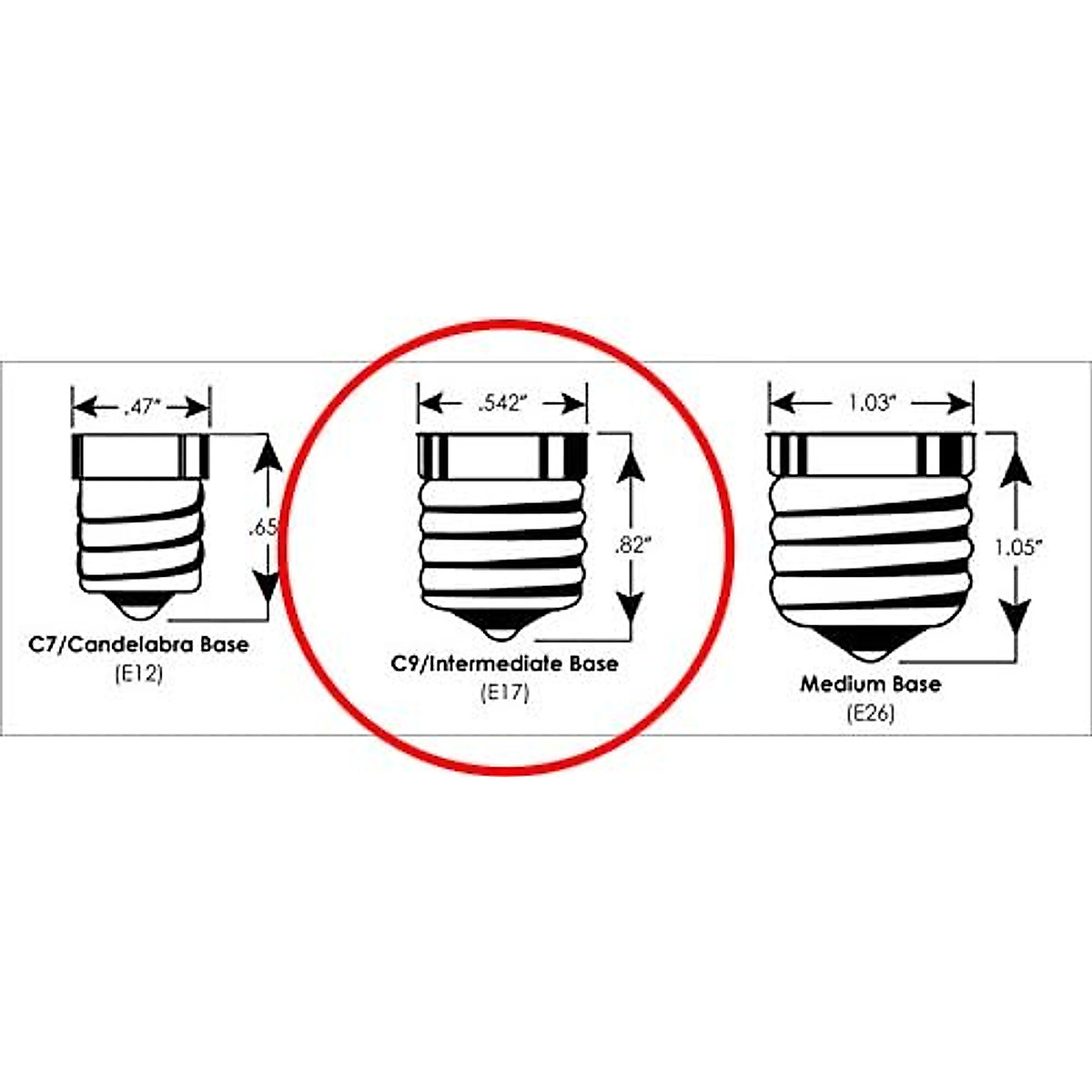25 Pack C9 Christmas Replacement Light Bulbs - Steady Burning - 7 Watt, Extended Life, Nickel Plated E17 Base - Great for Christmas Lights, Decorative Incandescent Lights (Transparent Multi)