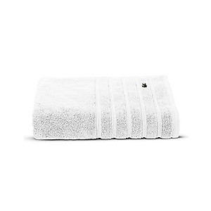 Lacoste Croc Towel, 100% Cotton, 650 GSM, 13"x13" Wash Towel, White