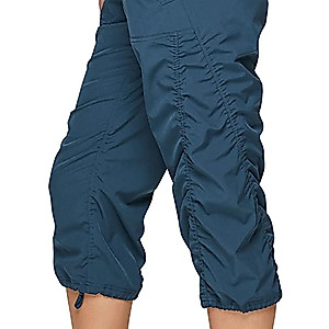 RBX Women's Stretch Woven Lightweight Body Skimming Drawstring Capri Pant Vista Teal XL