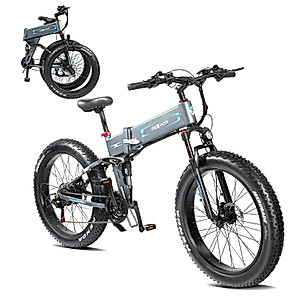 PEXMOR Electric Bike for Adults, 750W(Peak 1000W) 30MPH | Full Suspension Mountain Ebike, 60+ Miles 48V 12AH Removable Battery, 26" Fat Tire Foldable Commuter Electric Bicycle 21 Speed, UL2849