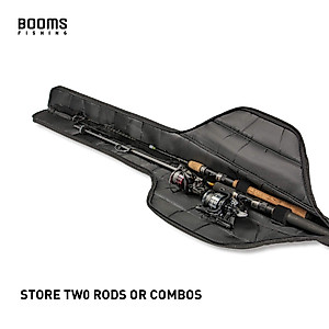 Booms Fishing PB1 Fishing Rod Case, Portable Folding Fishing Pole Case, Fishing Spinning Rod Bag, Store Up to 2 Fishing Poles with Reels, 4.4ft/53inch