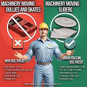8-ct Machinery Sliders, 10-ton Cap Ea, Compare to Heavy Equipment Machine Moving Dolly, Skates, (4-Multirectional + 4 Single Direction Set)