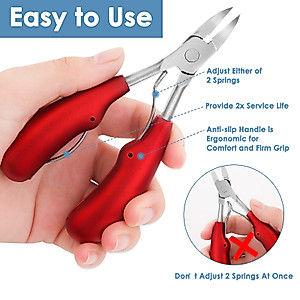Modacraft Podiatrist Toenail Clippers, Professional Thick & Ingrown Toe Nail Clippers for Men Seniors, Ingrown Toenail Treatment Removal Kit with Nail Cutter Super Sharp Blade Soft Anti-slip Handle