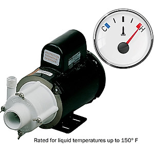 Little Giant TE-5-MD-SC 115/230-Volt, 50/60 Hz, 1/10 HP, 1200 GPH Magnetic Drive Non- Submersible Mildly Corrosive Chemical Transfer Pump, 6-Foot Power Cord with Separate Plug, Black/White, 584504