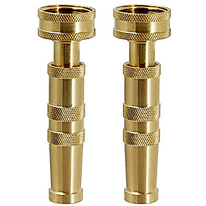 Twinkle Star Heavy-Duty Brass Adjustable Twist Hose Nozzle, 2 Pack, TWIS3432