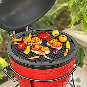 GLOWYE Cooking Grate for Kamado Joe KJ15090620, Grill Grate for kamado Joe Grill Accessories, Sear Plate for Kamado Joe Classic I, Classic II, Classic III Series & Kamado Joe JR, Cast Iron