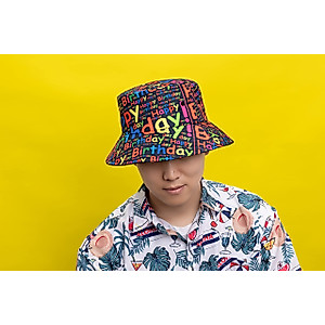 Happy Birthday Bucket Hat Fisherman Hat Beach Travel Sun Hat Outdoor Cap for Unisex Men Women