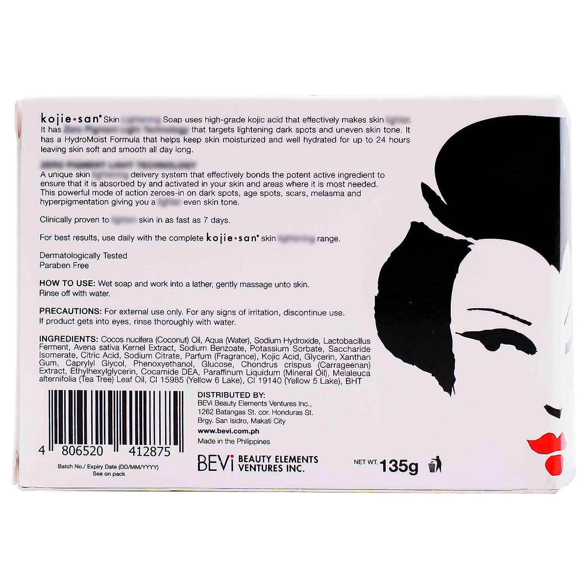 Kojie San Skin and Body Soap – Original Kojic Acid, Dark Spot Remover Soap Bar with Coconut & Tea Tree Oil – 135g x 1 Bar