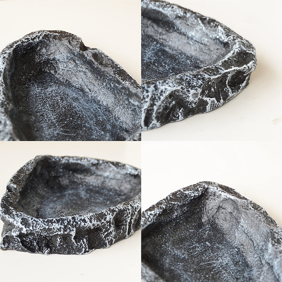 HAKCHERT Reptile Water Bowl.Reptile Corner Bowl.Rock Corner Bowl Suitable for Lizard Tortoise.Reptile Water Dish,Snake Tank Accessories,Reptile & Amphibian Habitat Décor. (Medium)