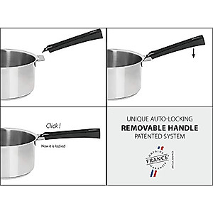 Cristel Casteline Wok, 3 quart, Silver