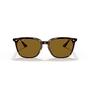 Ray-Ban RB4362 Square Sunglasses, Havana/Polarized Brown, 55 mm