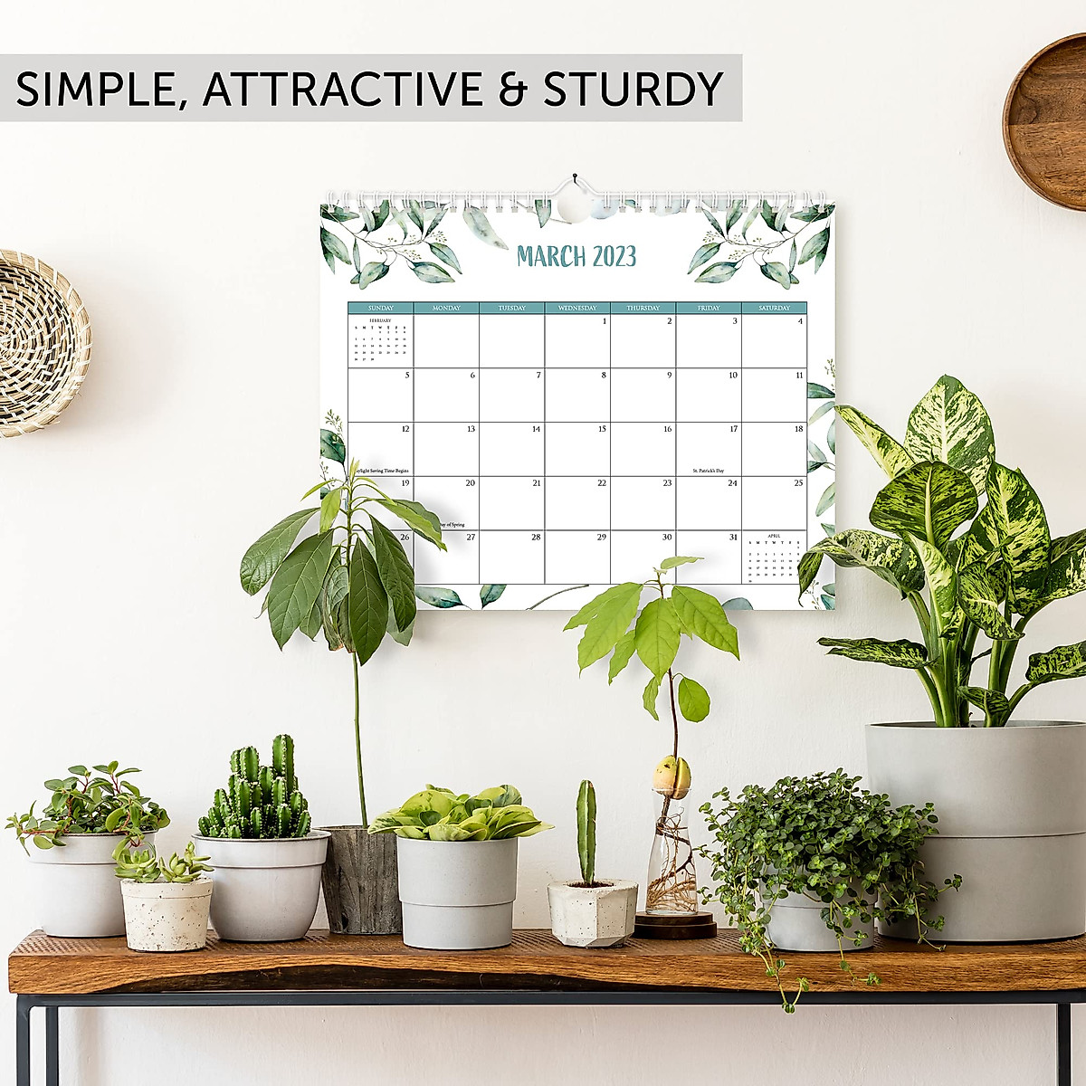 Aesthetic 2023 Greenery Wall Calendar - Runs Until July 2024 - The Perfect Monthly Calendar for Easy Planning